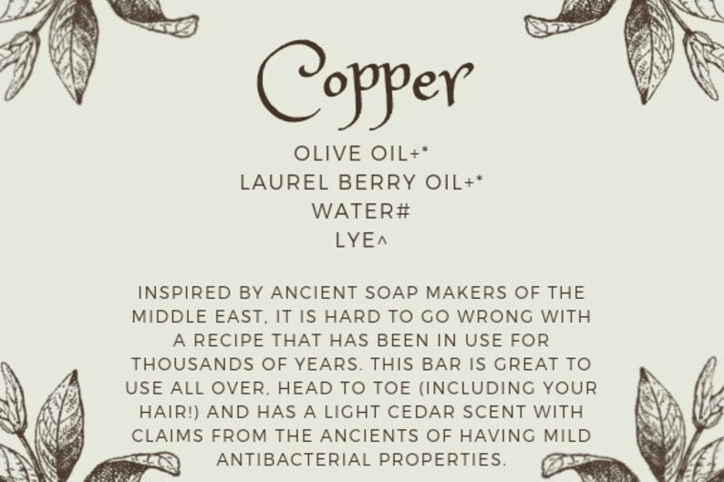 Aleppo Recipe Laurel Soap copper - Etsy