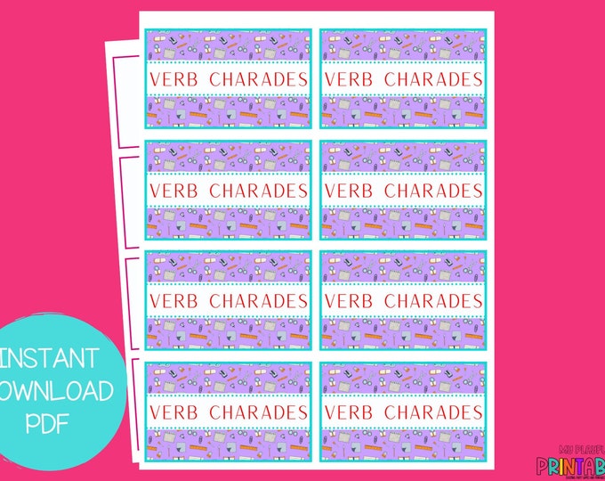 Noun, Verb and Adjective Charades - Etsy Canada