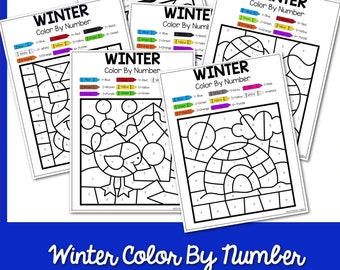Christmas Winter Multiplication Color by Number - Etsy