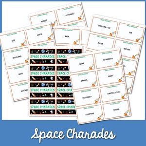 90 Space Charades | Printable Space Charade | Space-themed Charades ...