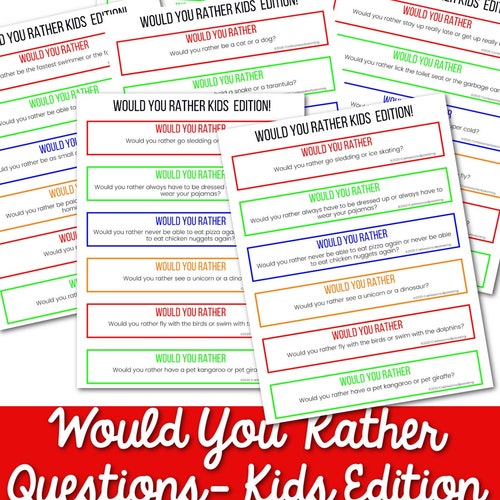 Would You Rather for Kids - Etsy