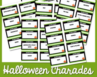 Printable Halloween Charades Game | Fun Halloween Party Game for Kids ...