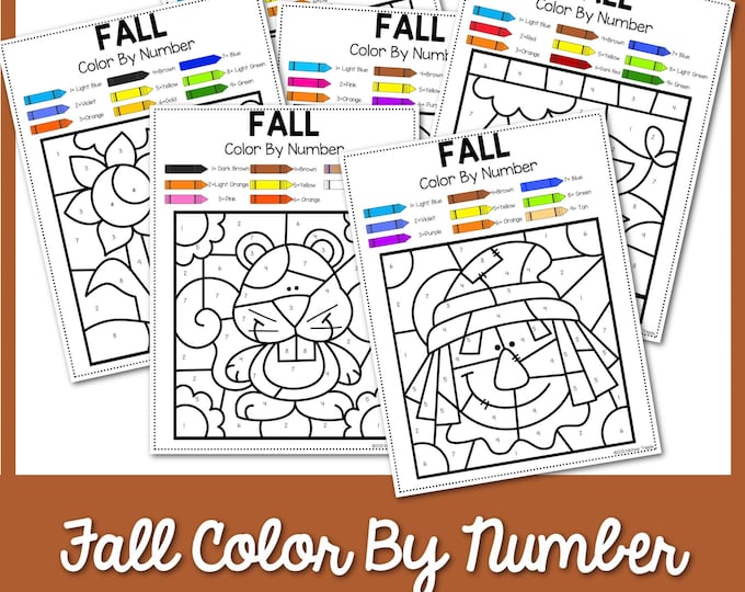6 Christmas Color by Number Sheets | Christmas Activity for Kids ...