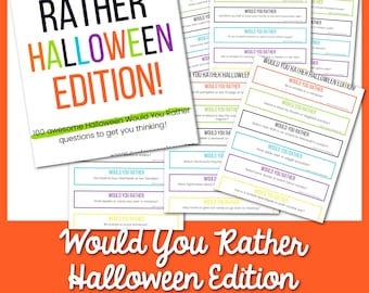 Printable Would You Rather Game. 100 Funny Would You Rather Questions ...