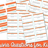 104 Kids Trivia Cards; Family Game Night; Trivia Questions; Travel ...