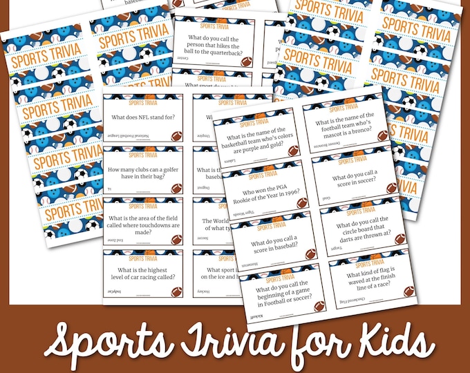 50 Sports Themed Trivia Cards - Etsy
