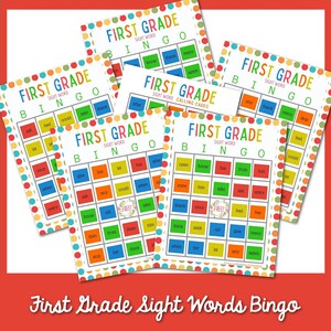 First Grade Sight Word Bingo Sight Word Bingo for 1st Graders Printable ...