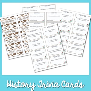 50 History Trivia Questions for Kids - Etsy