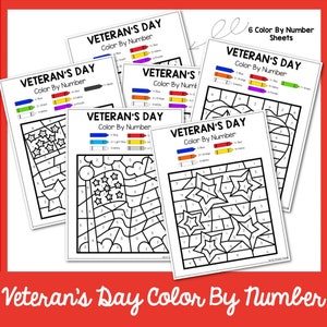6 Veteran’s Day Color by Number | Printable Veteran’s Day Coloring ...