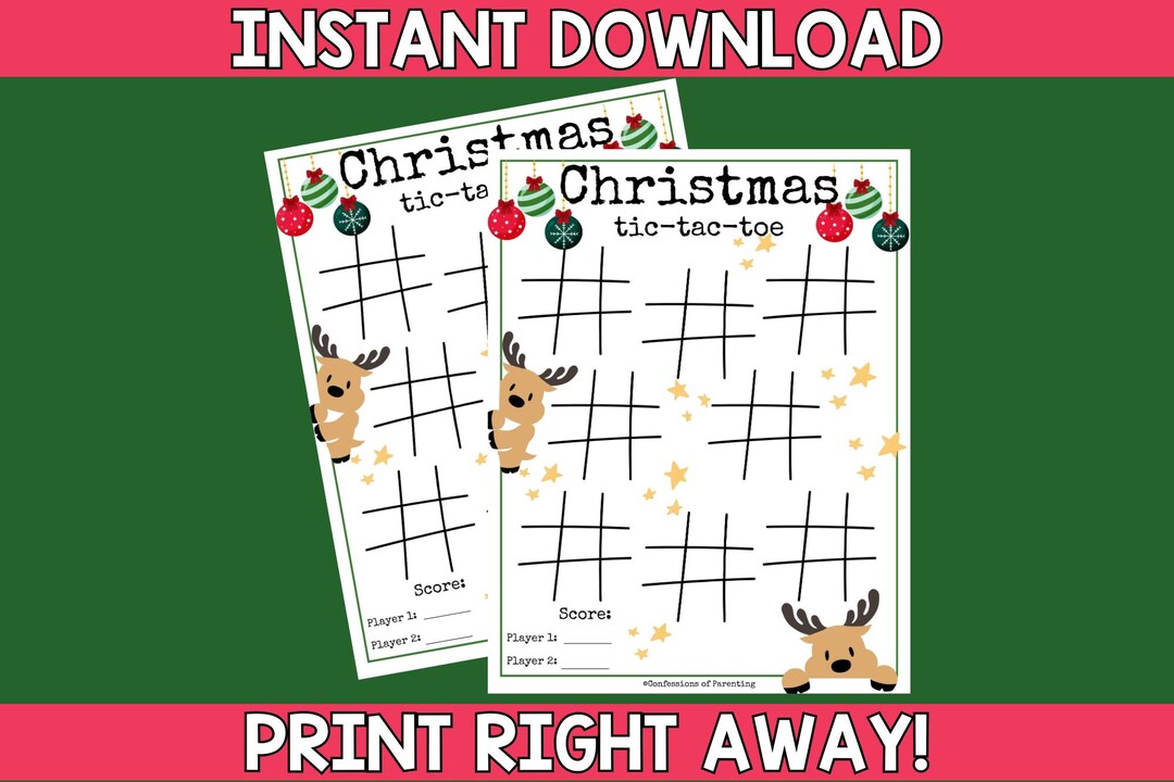 Christmas Tic Tac Toe | Holiday Game Printable | Printable Christmas ...