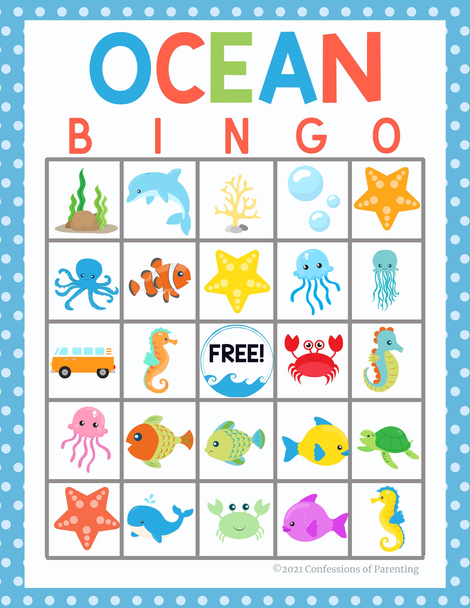 Ocean Bingo Games, Bingo Games for Kids, Games for Party - Etsy