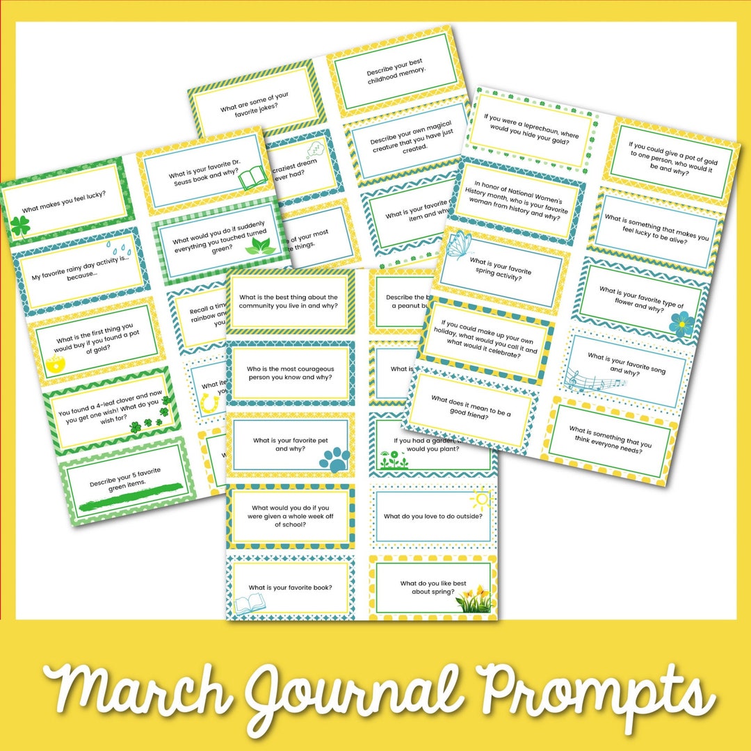 40 March Journal Prompts | Printable March Writing Prompts | Journaling ...