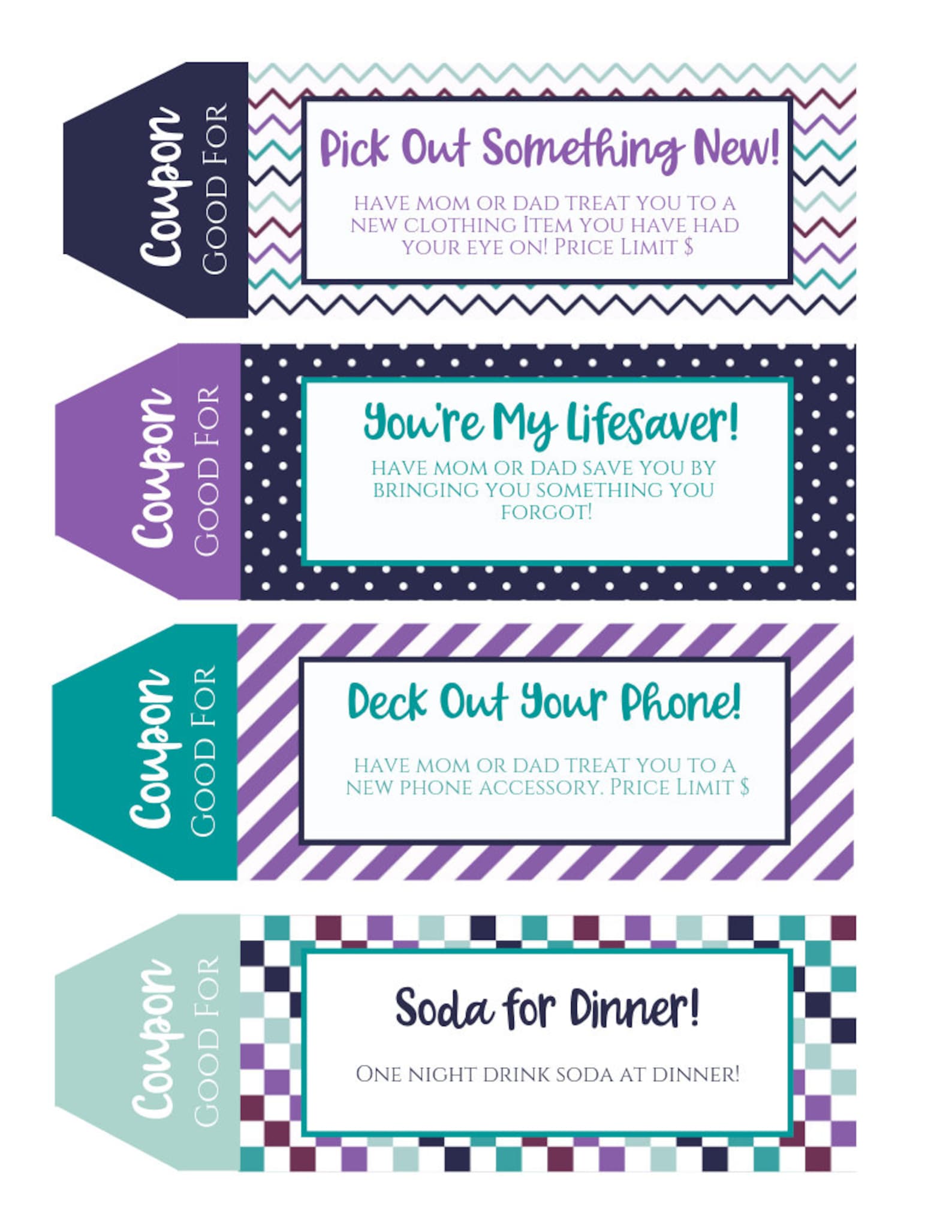 39 Printable Coupons for Tweens and Teenagers, Gifts for Teenagers ...