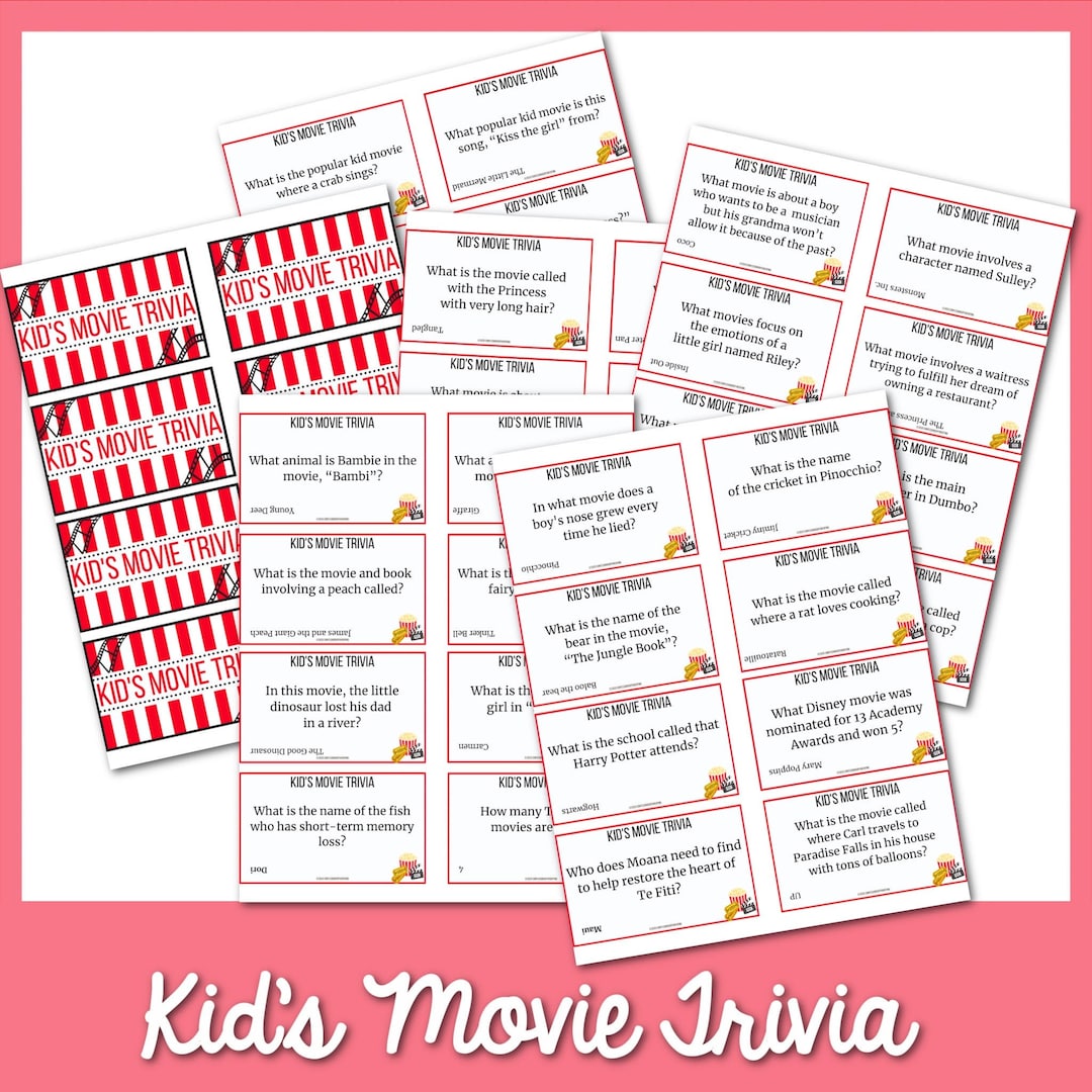 50 Kids' Movie Trivia Questions | Printable Movie Trivia for Kids ...