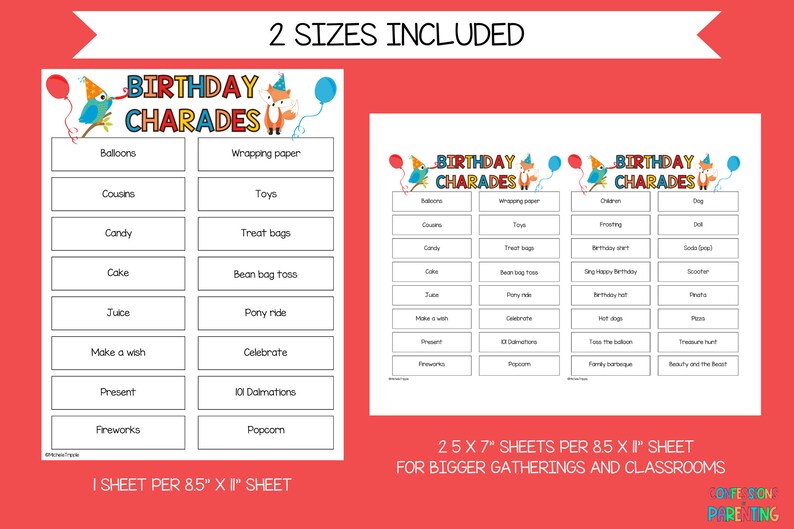 90+ Birthday Charades| Birthday Games for Kids| Birthday Activities ...