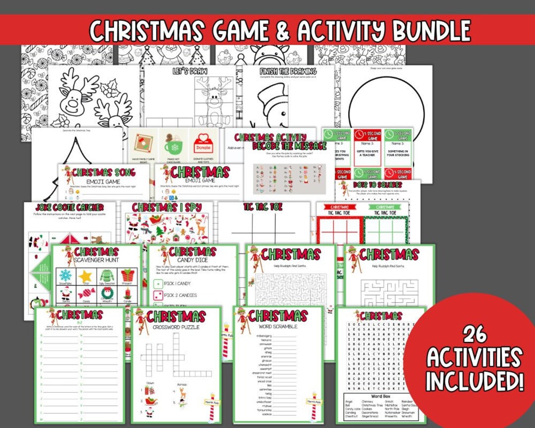 Printable Christmas Game Bundle | Christmas Party Games | Christmas ...