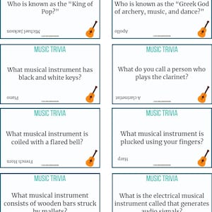 Music Trivia, Trivia for Kids, Printable Trivia for Kids, Digital ...