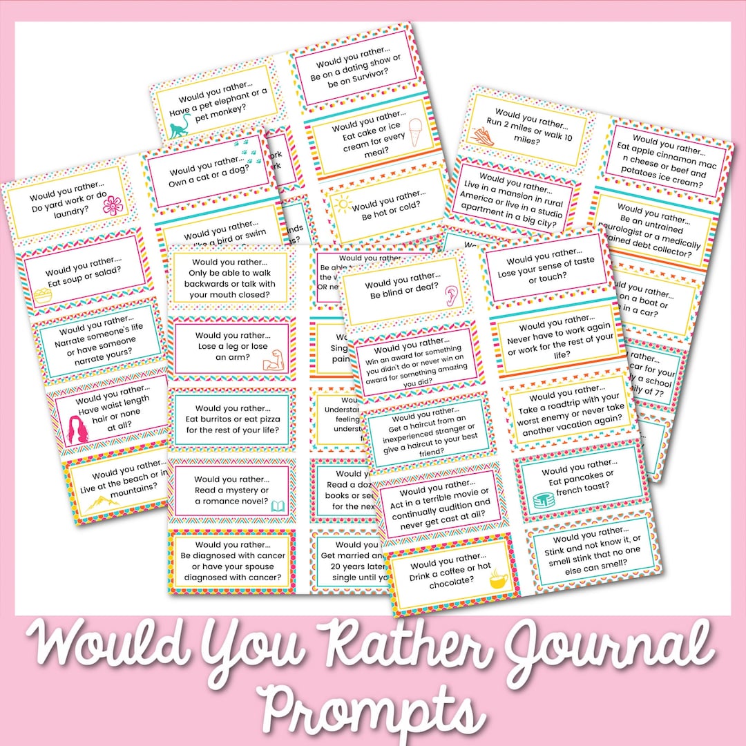 50 Would You Rather Journal Prompts| Printable Would You Rather Writing ...