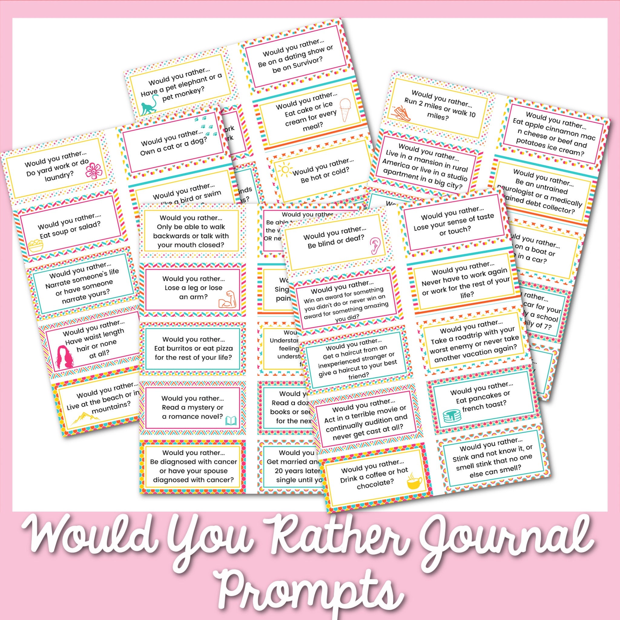 50 Would You Rather Journal Prompts| Printable Would You Rather Writing ...