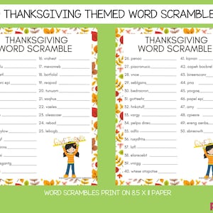 Thanksgiving Word Scramble Thanksgiving Word Games Word Scramble for ...