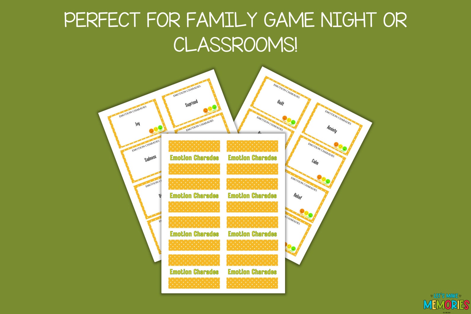 48 Emotion Charades | Feelings Charades | Feelings Charades | Classroom ...