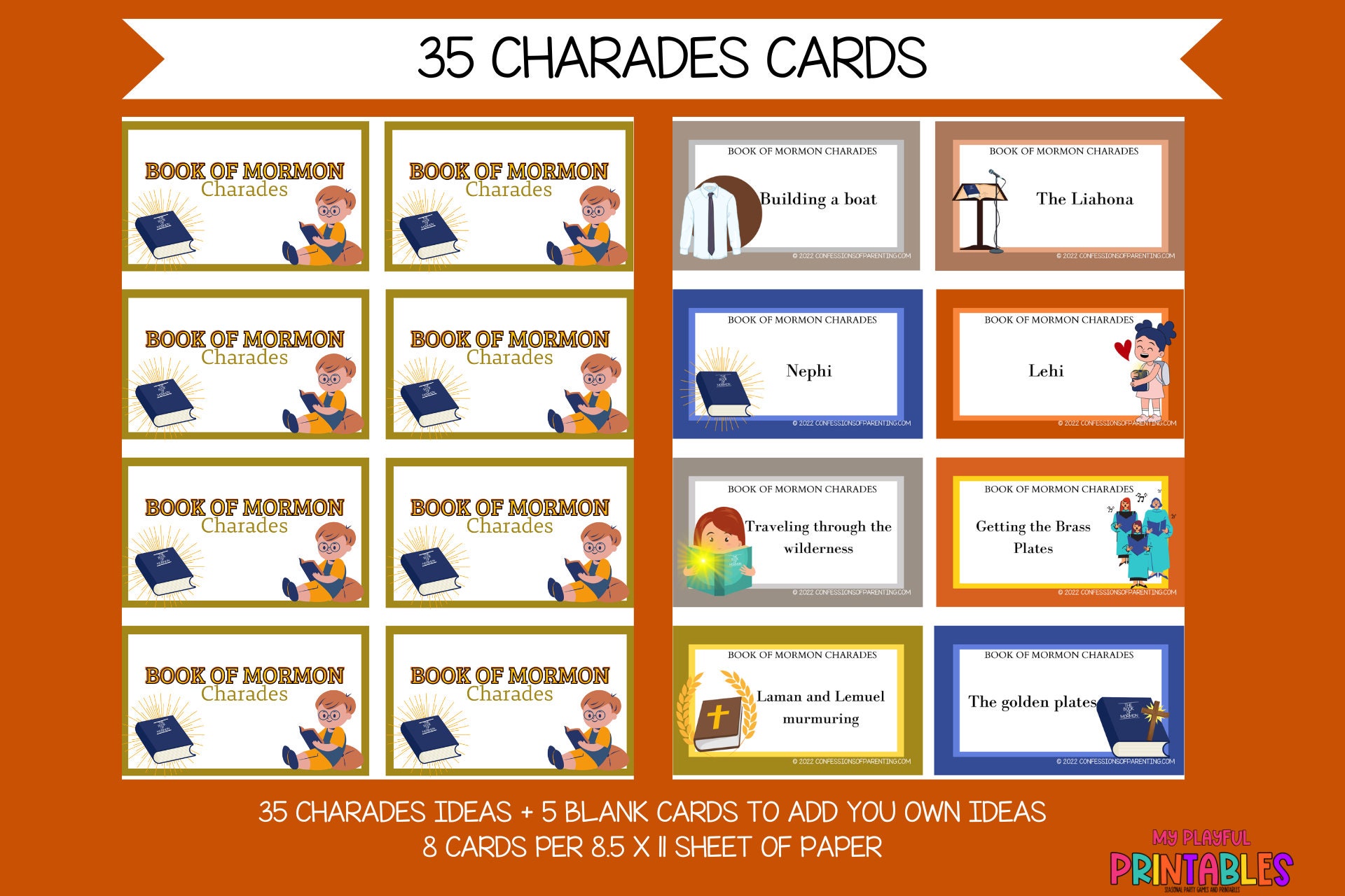 Book of Mormon Charades | Charade Games for Kids | LDS Games for Kids ...