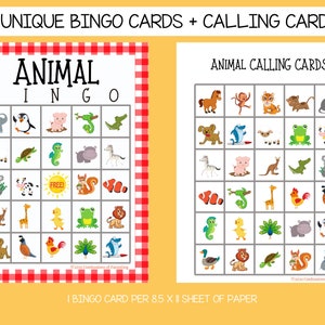 7 Animal Bingo Cards| Bingo for the Classroom| Educational Bingo Game ...