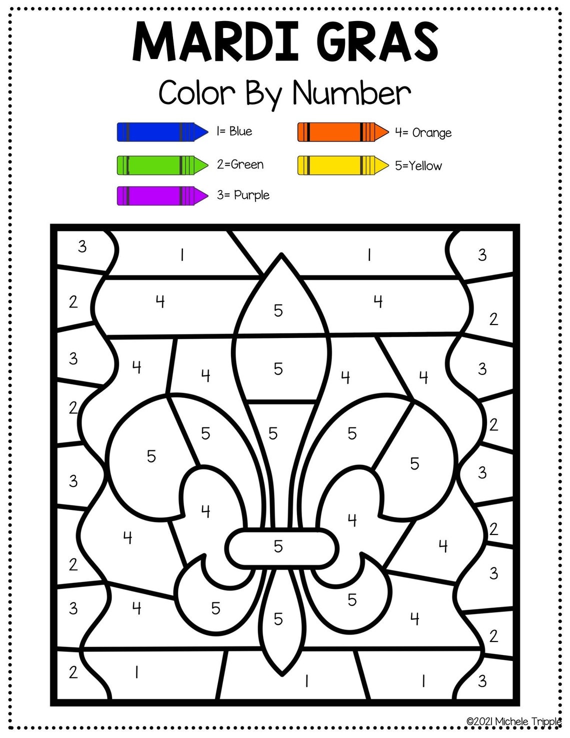 Mardi Gras Color by Number | Mardi Gras Coloring Sheet | Color by ...