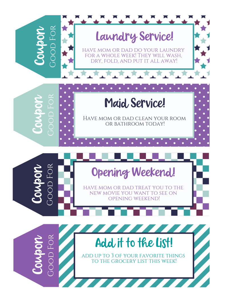 39 Printable Coupons for Tweens and Teenagers, Gifts for Teenagers ...