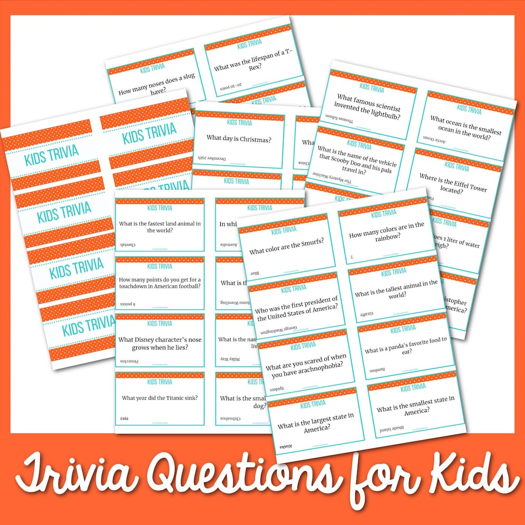 300+ Trivia Questions for Kids| Kids Trivia Game | Printable Trivia for ...