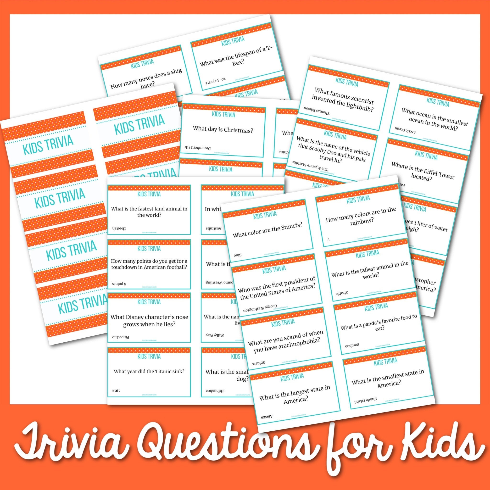 300+ Trivia Questions for Kids| Kids Trivia Game | Printable Trivia for ...