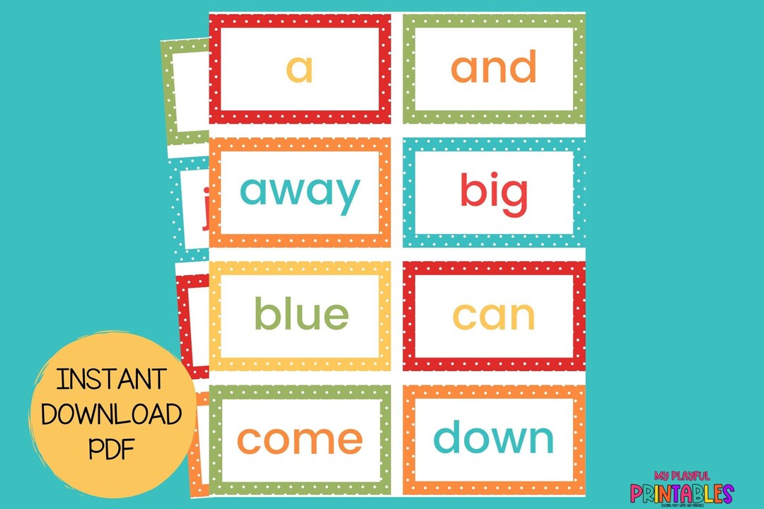 Kindergarten Sight Word Flashcards | Kindergarten Sight Words | Sight ...