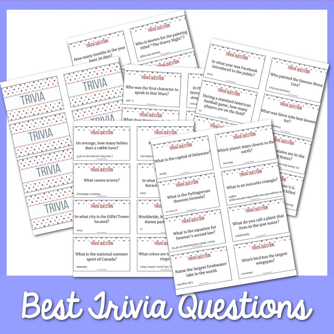 300 Trivia Questions | General Knowledge Trivia | Family Trivia Night ...
