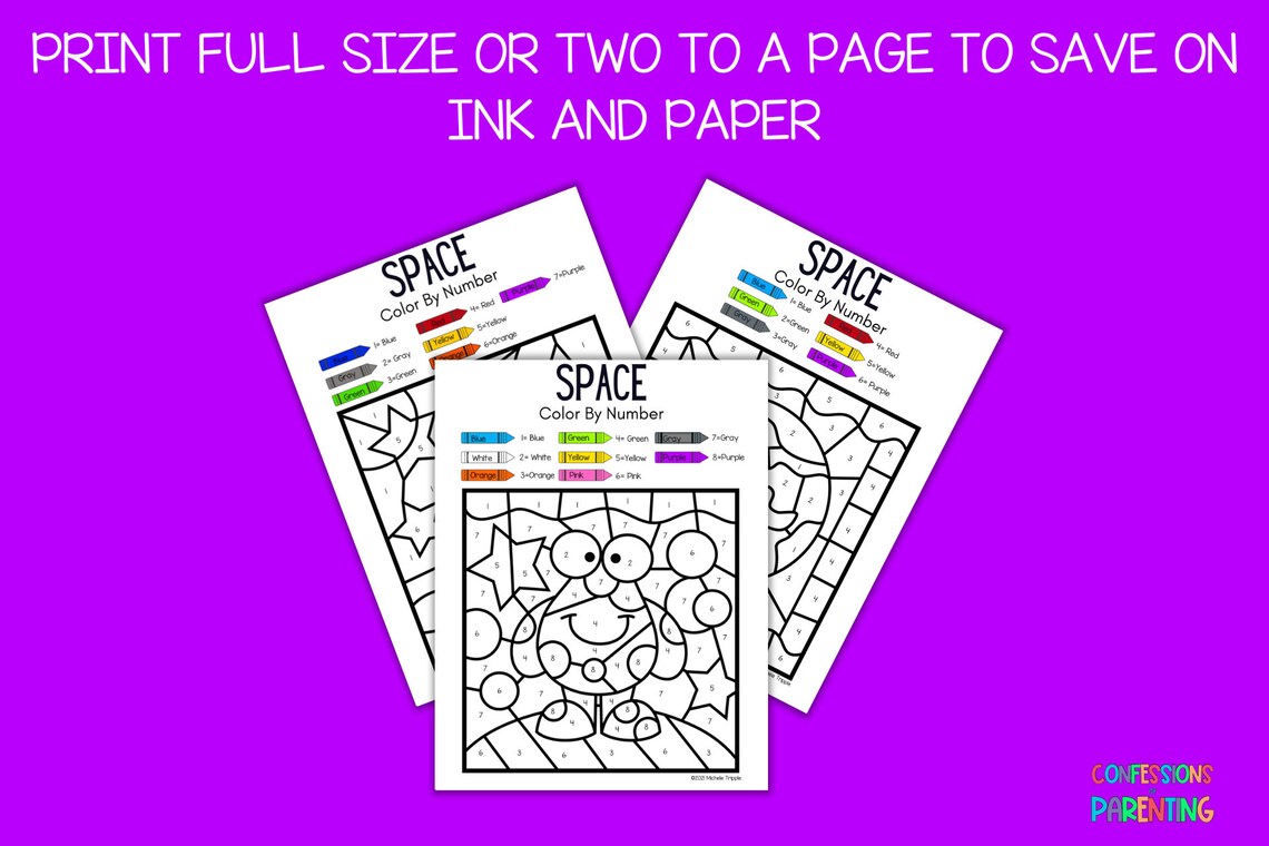 Space Color by Number | Color by Number | Space Activities for Kids ...