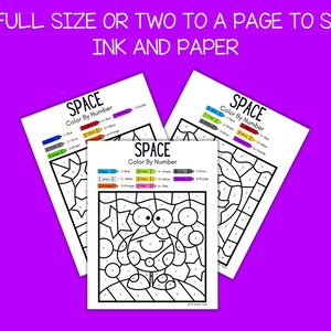 Space Color by Number | Color by Number | Space Activities for Kids ...