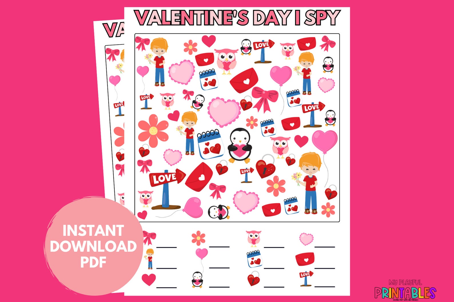 Valentine's Day I Spy Printable | I Spy Printable Game | Valentine's ...