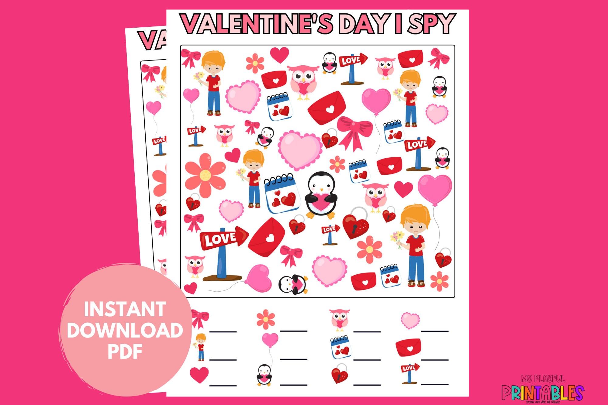 Valentine's Day I Spy Printable I Spy I Spy Activity Valentine's Day ...