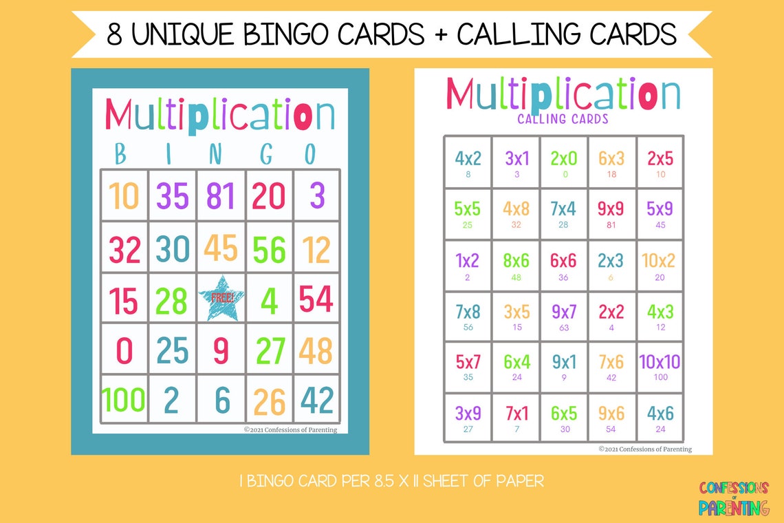 Multiplication Bingo| Bingo for the Classroom| Math Bingo| Bingo for ...
