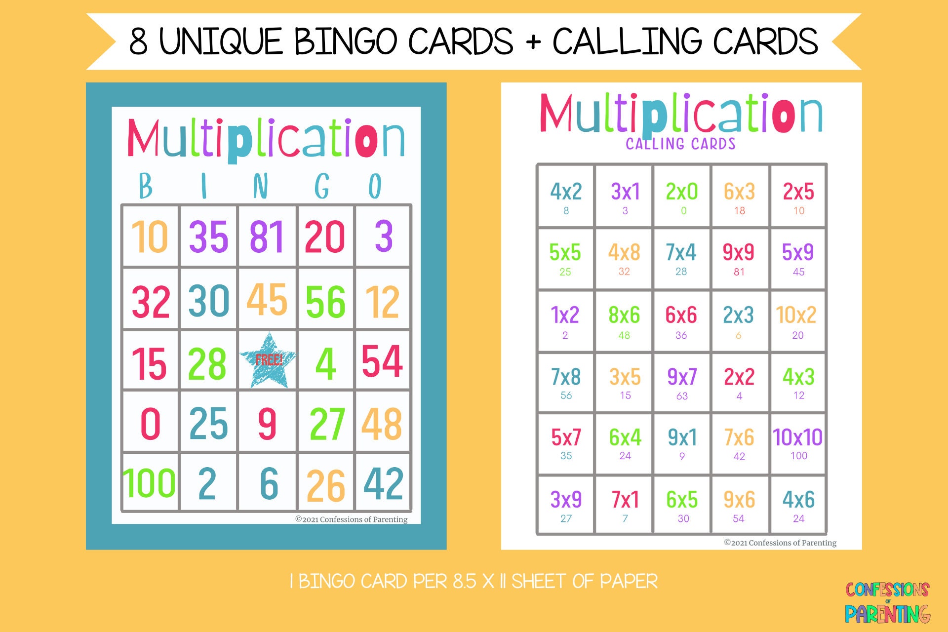 Multiplication Bingo| Bingo for the Classroom| Math Bingo| Bingo for ...