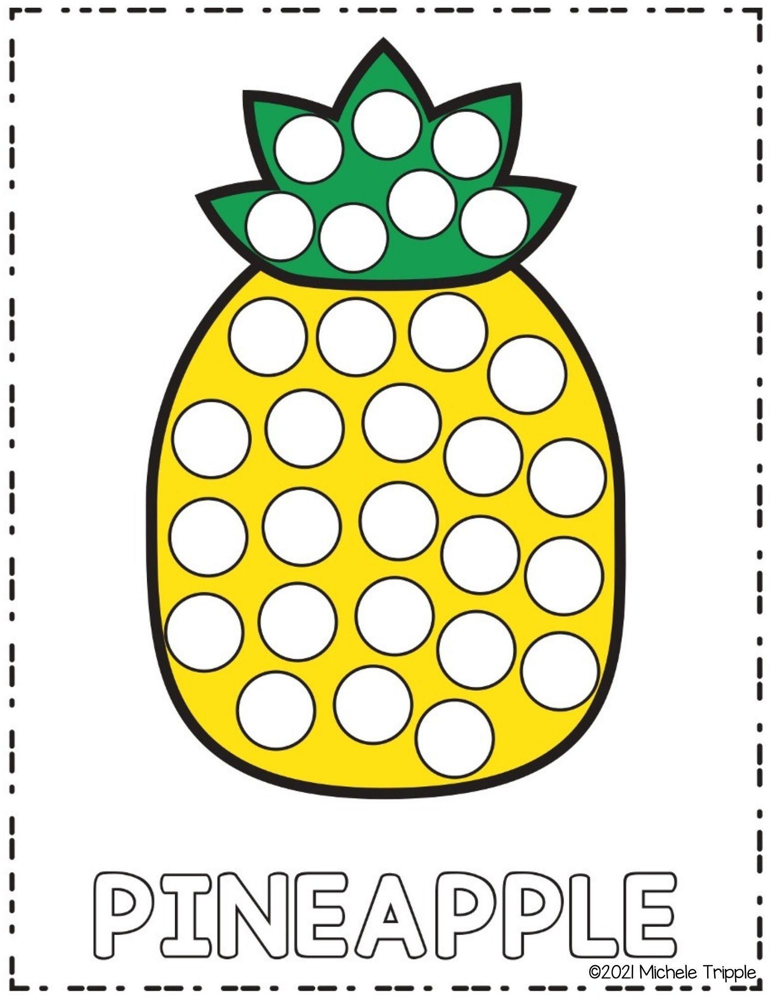 12 Fruit Do A Dot Printable | Do A Dot Fruit Printable | Printable Do-a ...