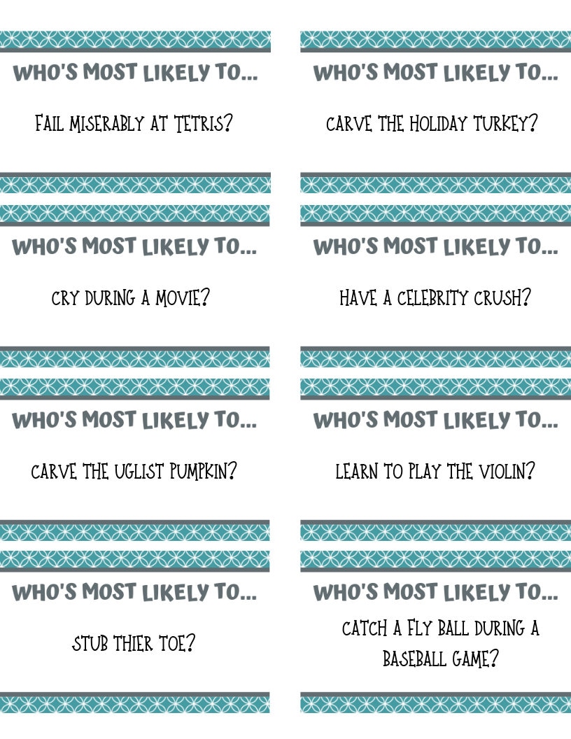 400 Who's Most Likely Question Cards Perfect for Kids and Families - Etsy