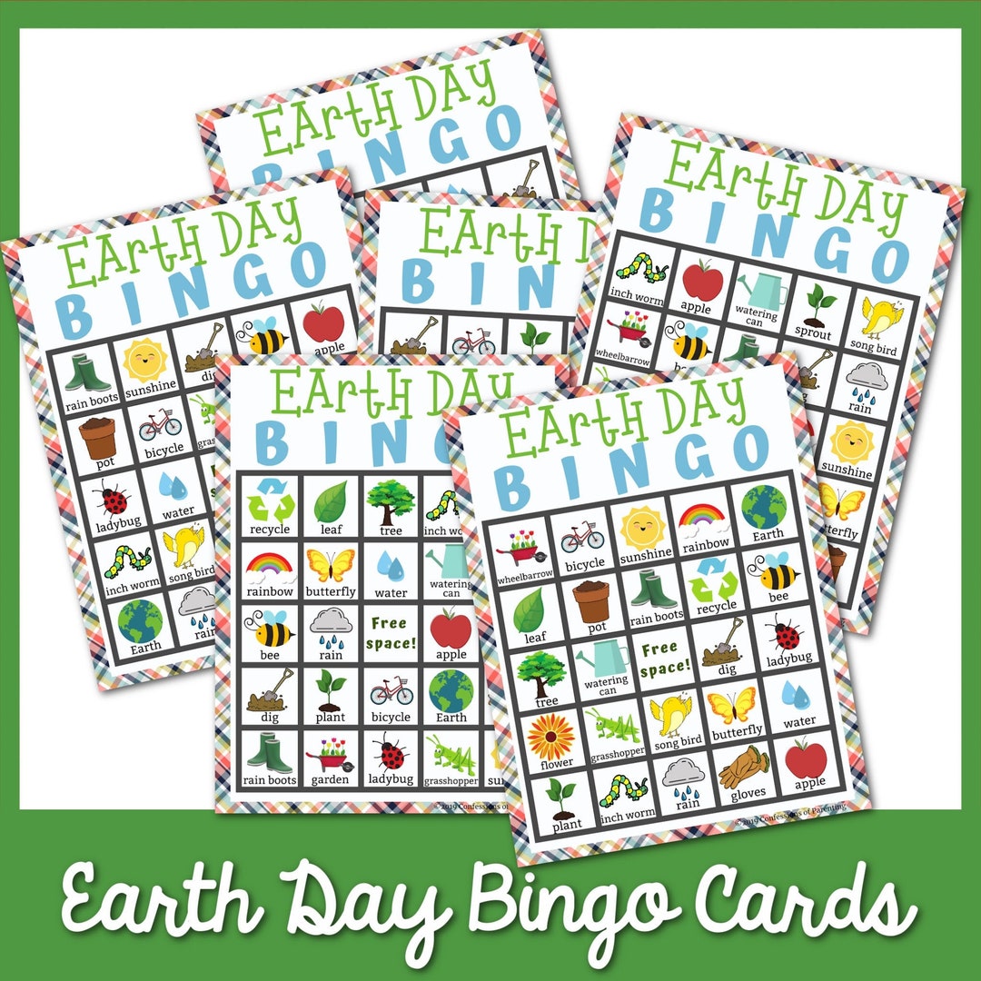 Earth Day Bingo Cards, Bingo Game at Home, Fun Activity for Kids, Bingo ...