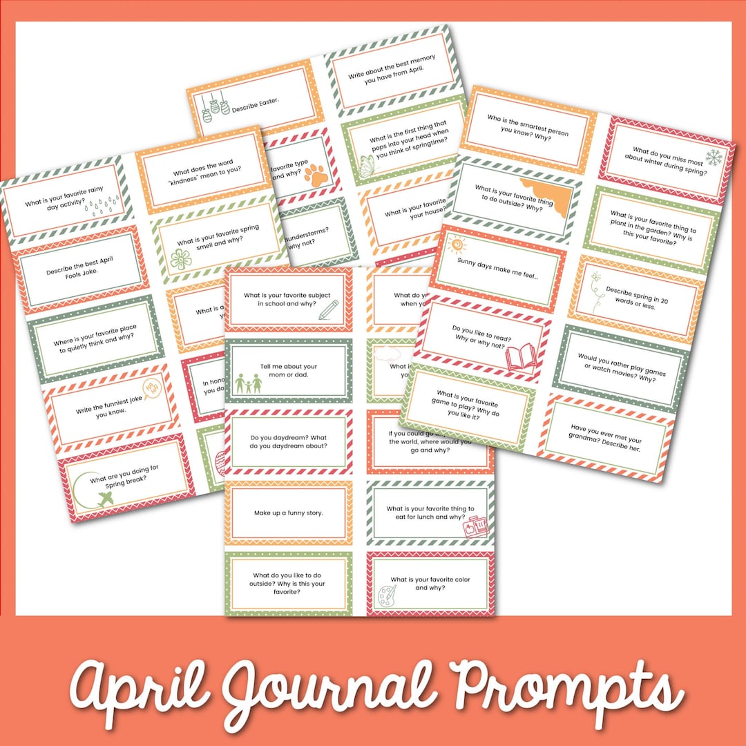 40 April Journal Prompts | Printable April Writing Prompts | Journal ...