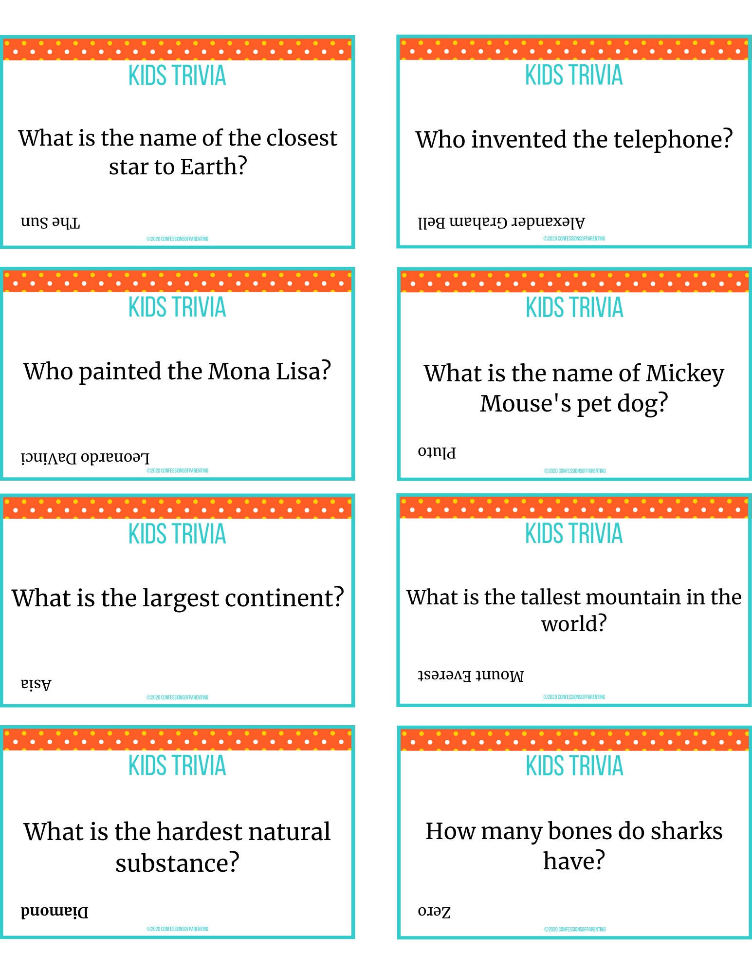 300+ Trivia Questions for Kids| Kids Trivia Game | Printable Trivia for ...