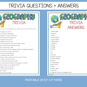 Geography Trivia Trivia for the Classroom Homeschool Trivia Trivia for ...