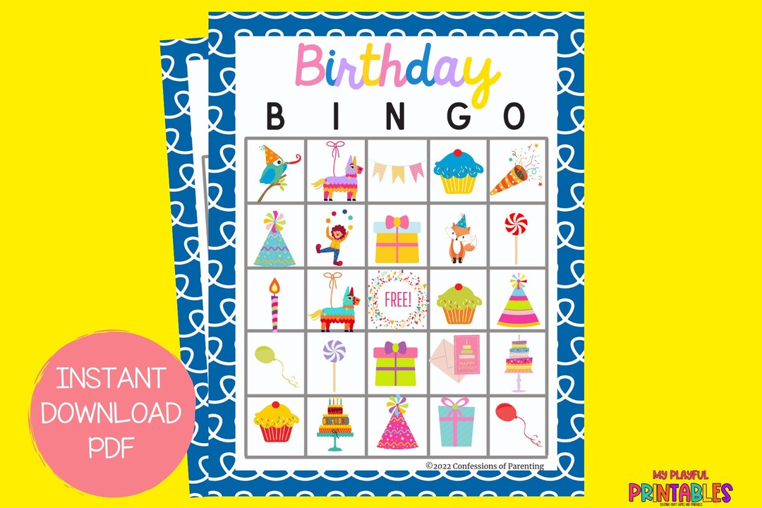 7 Birthday Bingo | Printable Birthday Bingo | Birthday-themed Bingo ...