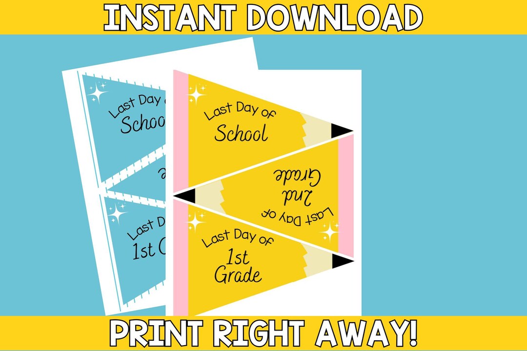 Last Day of School Flags | End of Year School | Grade Level Flags ...