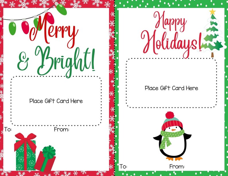 Gift Card Holders for Christmas | Holiday Gift Card Holders | Printable ...