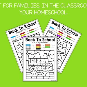 6 Back to School Activity| First Day of School Color by Number| Color ...