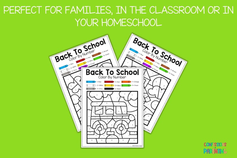 6 Back to School Activity| First Day of School Color by Number| Color ...